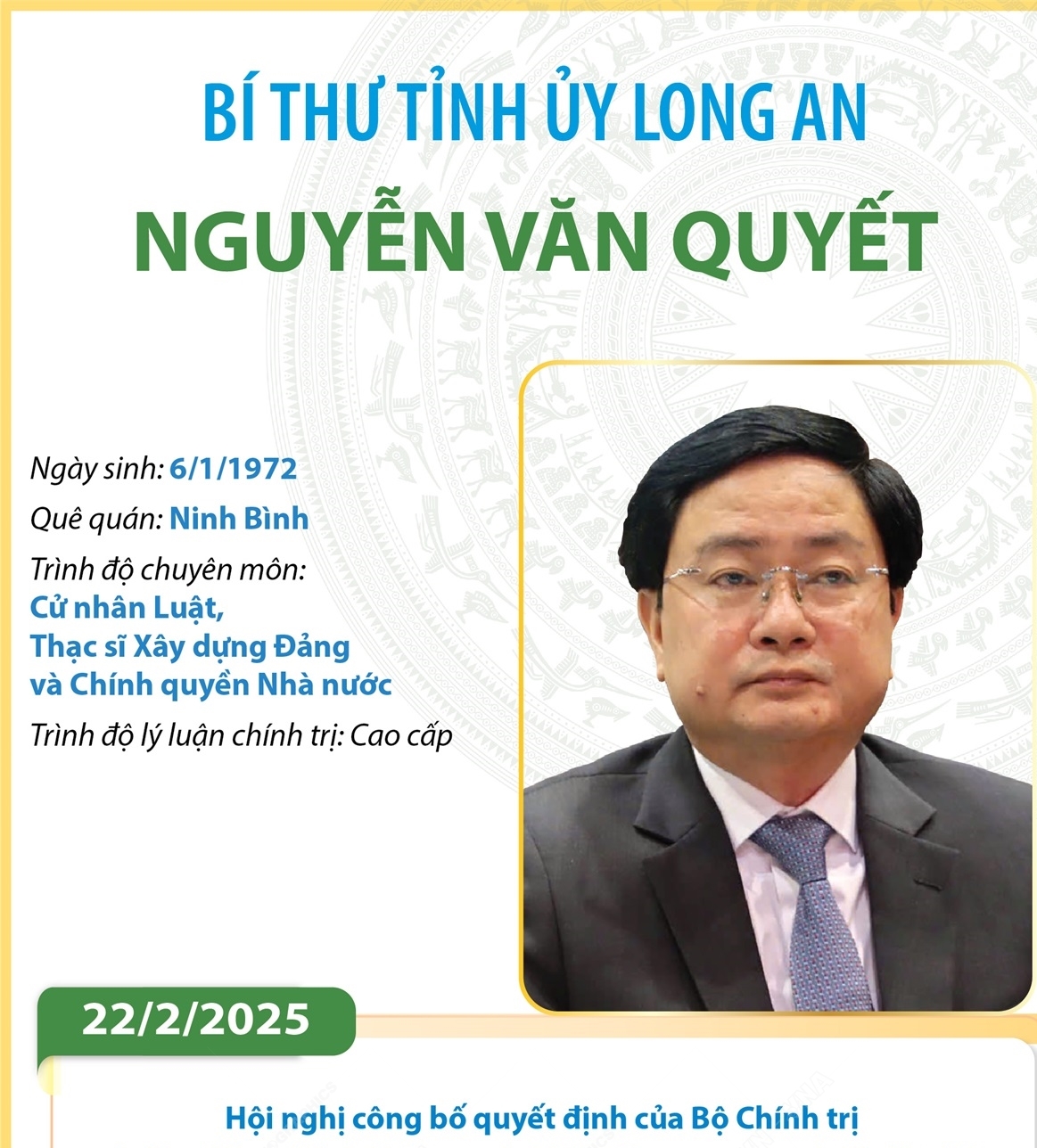 Bí thư Tỉnh ủy Long An Nguyễn Văn Quyết